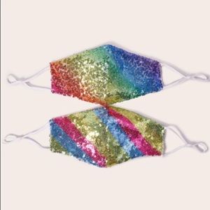 Accessories | 2 Piece Rainbow Sequin Face Mask | Poshmark